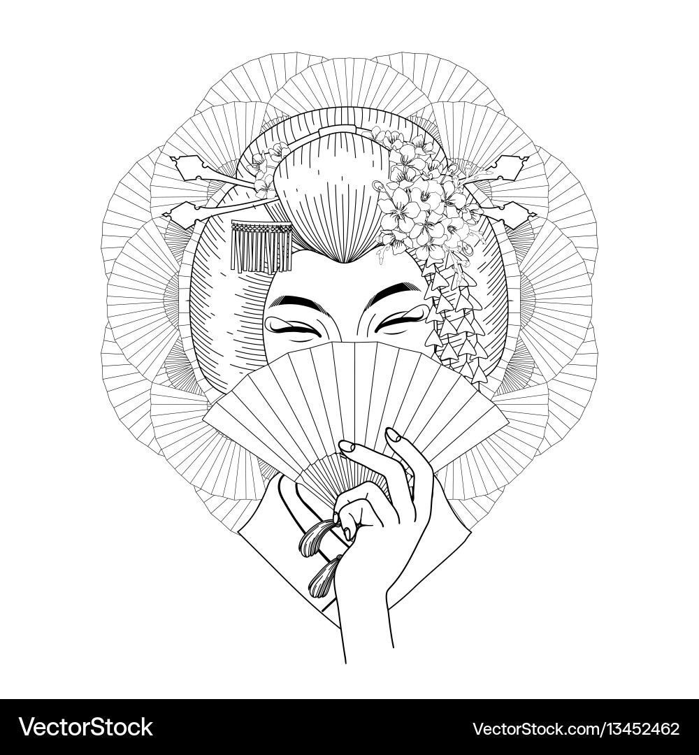 Cute asian girl Royalty Free Vector Image - VectorStock