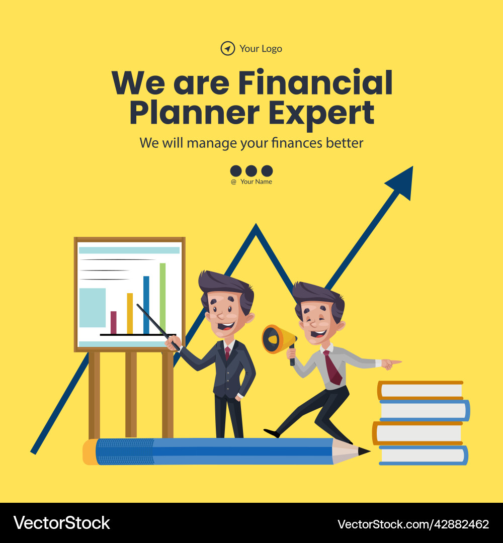 Financial planner expert banner design template Vector Image