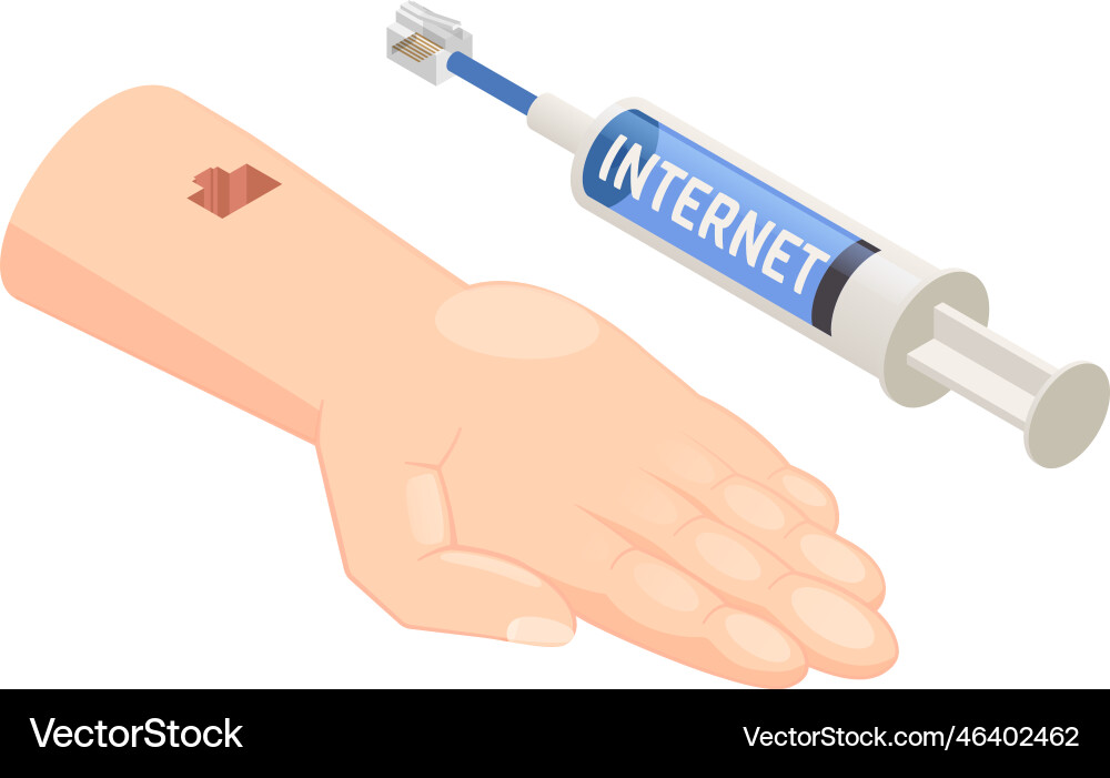 Gadget addiction concept Royalty Free Vector Image