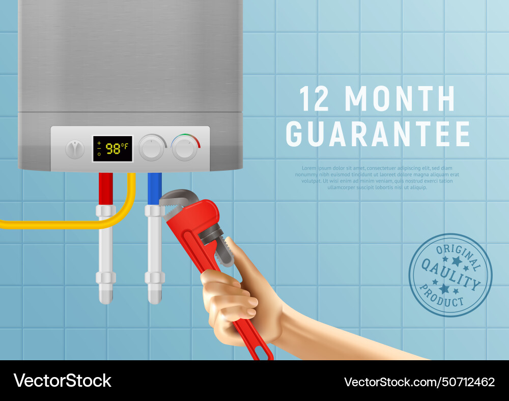 Heating boiler plumbing poster Royalty Free Vector Image