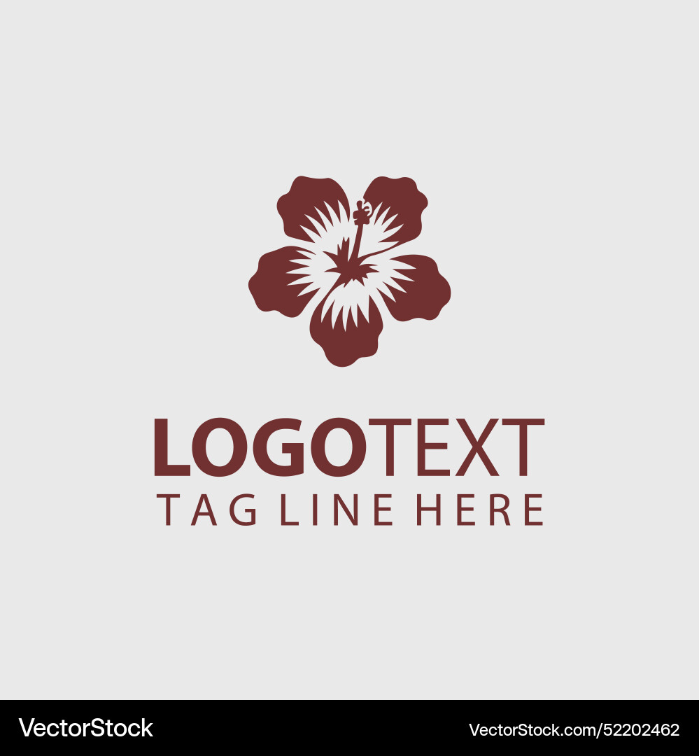 Hibiscus flower logo Royalty Free Vector Image