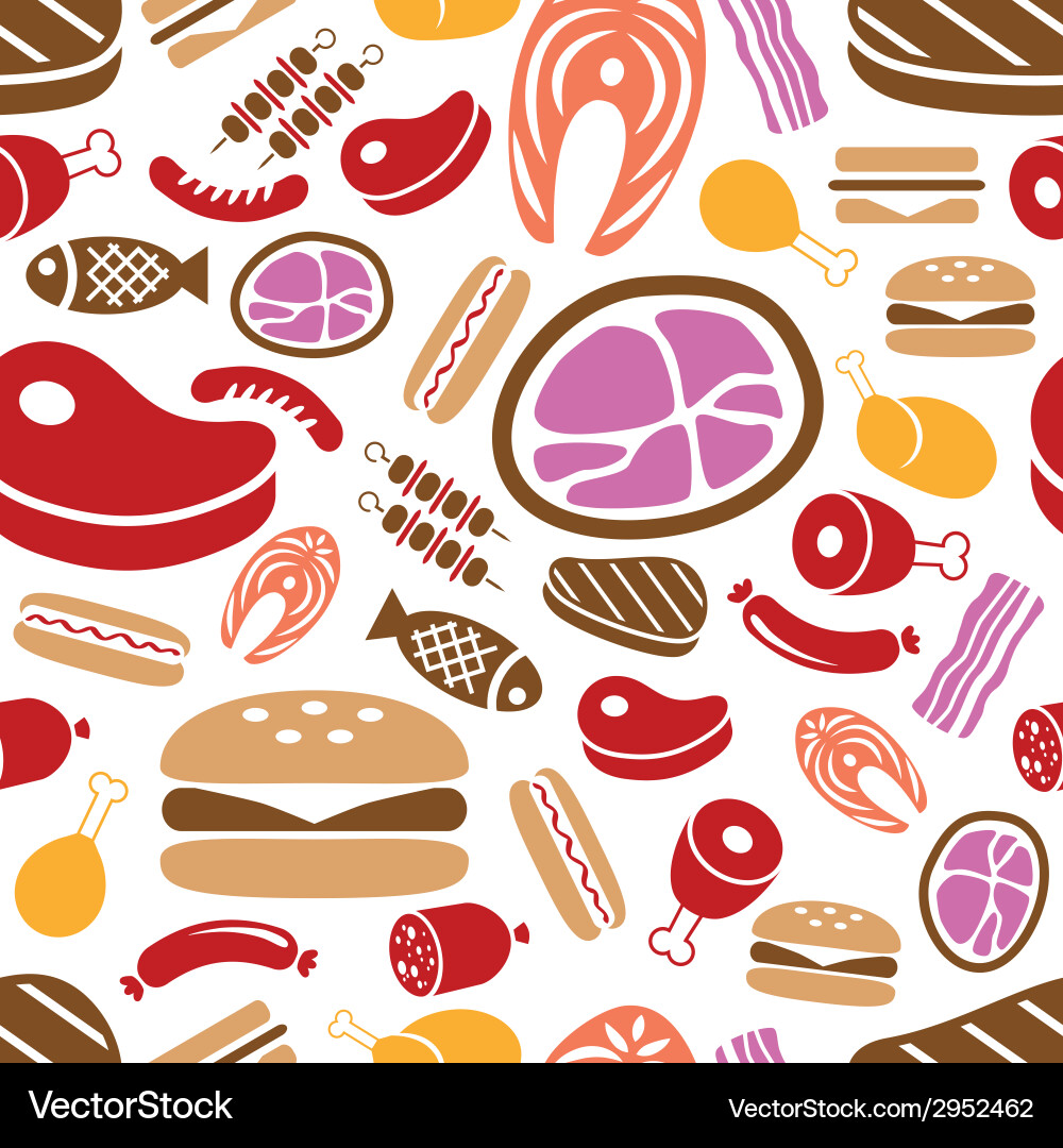 Meat seamless pattern Royalty Free Vector Image