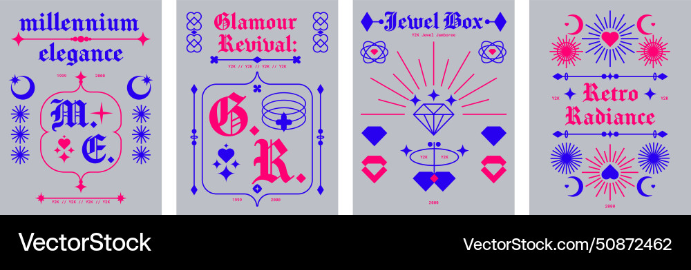 Nostalgic retro style banners set Royalty Free Vector Image