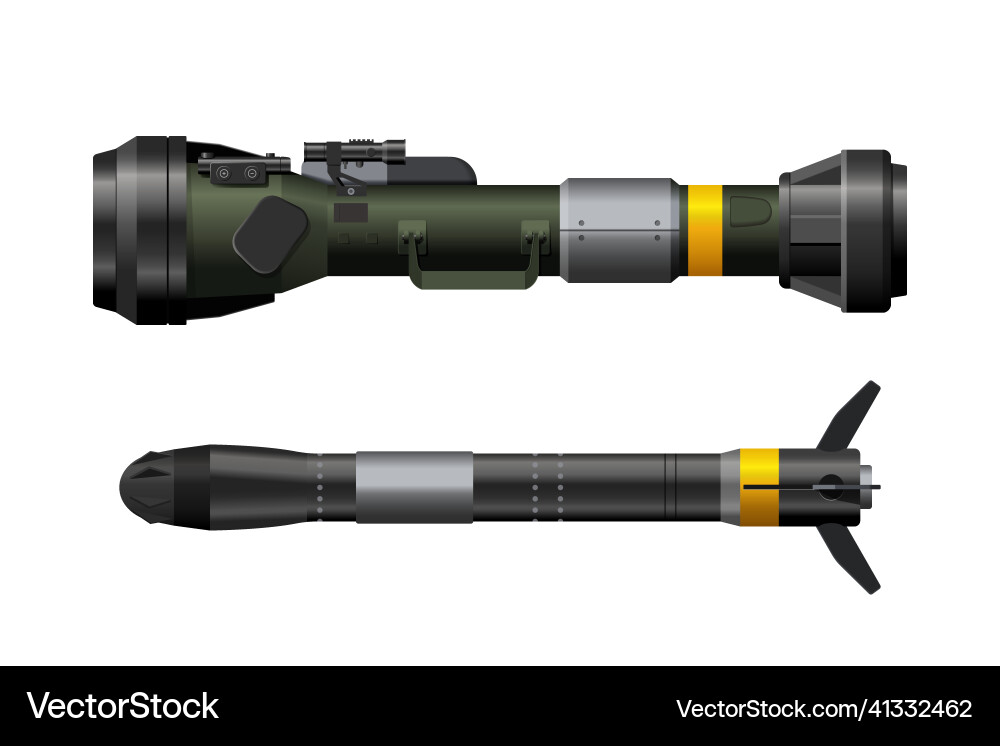 Rocket launcher side realistic antitank rifle Vector Image