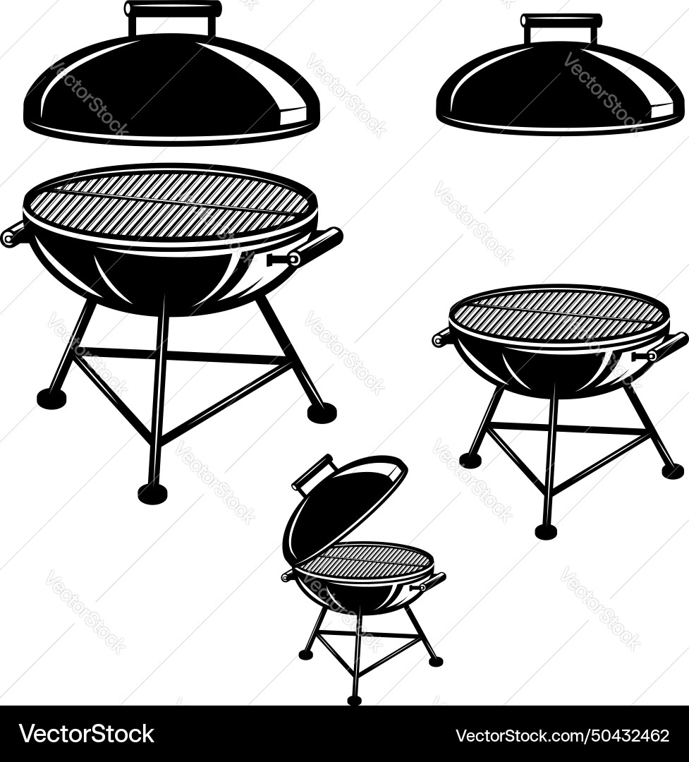 Set of bbq grill design element for emblem Vector Image