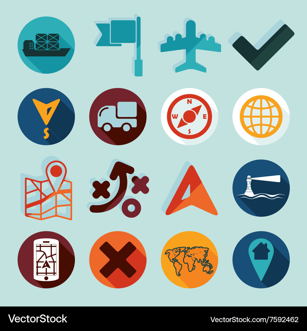 Set of navigation icons Royalty Free Vector Image
