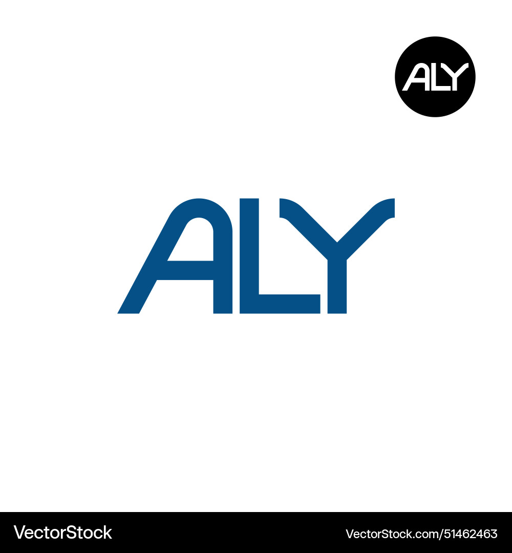 Aly logo letter monogram design Royalty Free Vector Image