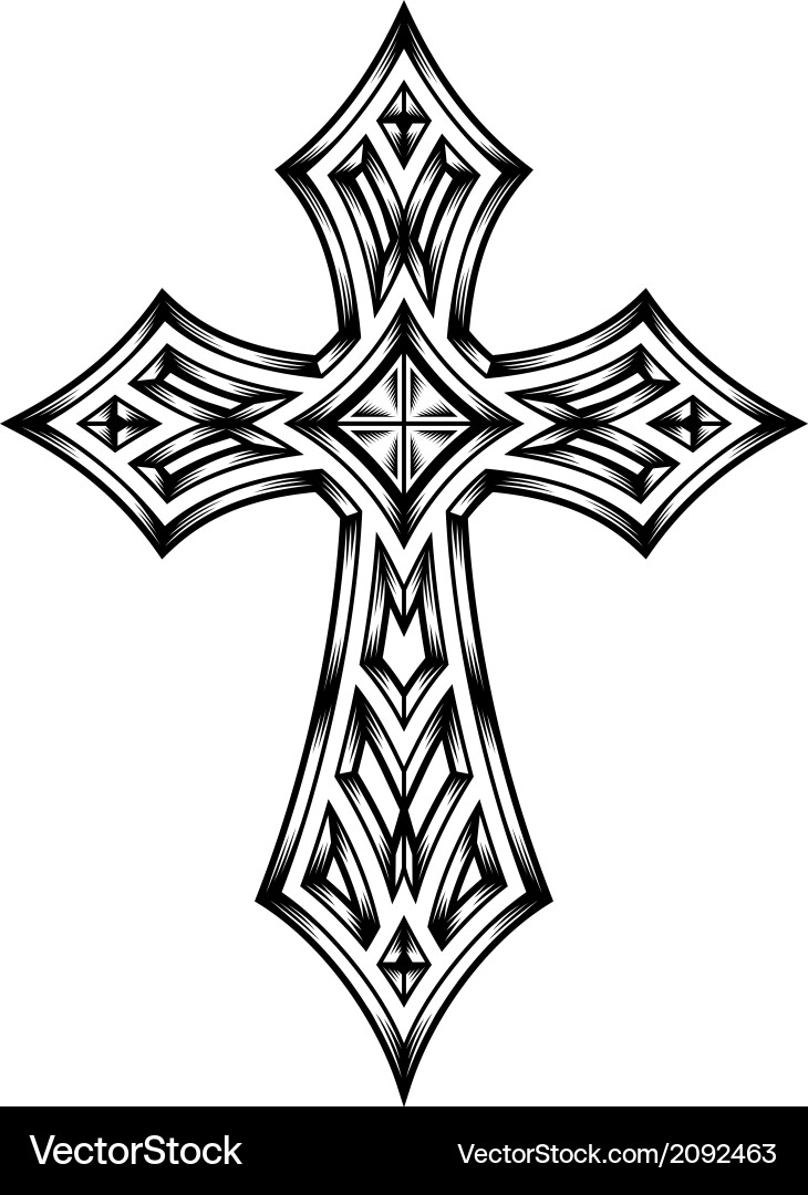 Antique Heraldic Cross Royalty Free Vector Image