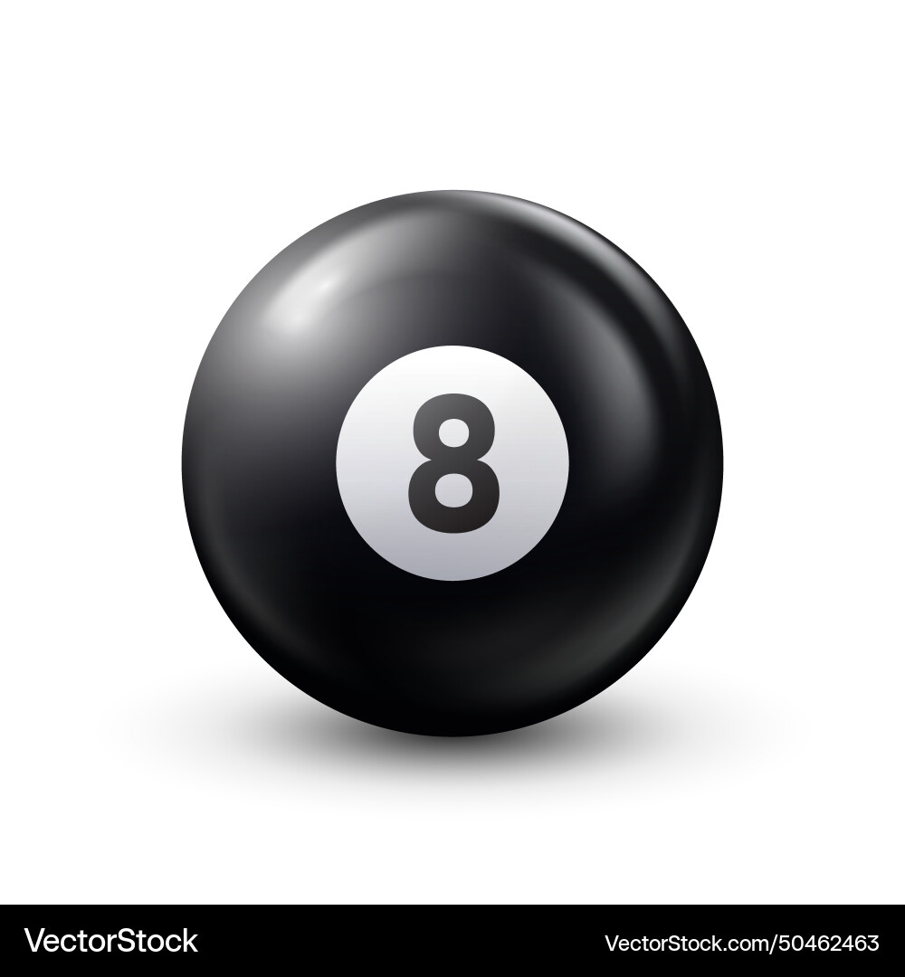 Billiardblack pool ball with number 8snooker Vector Image