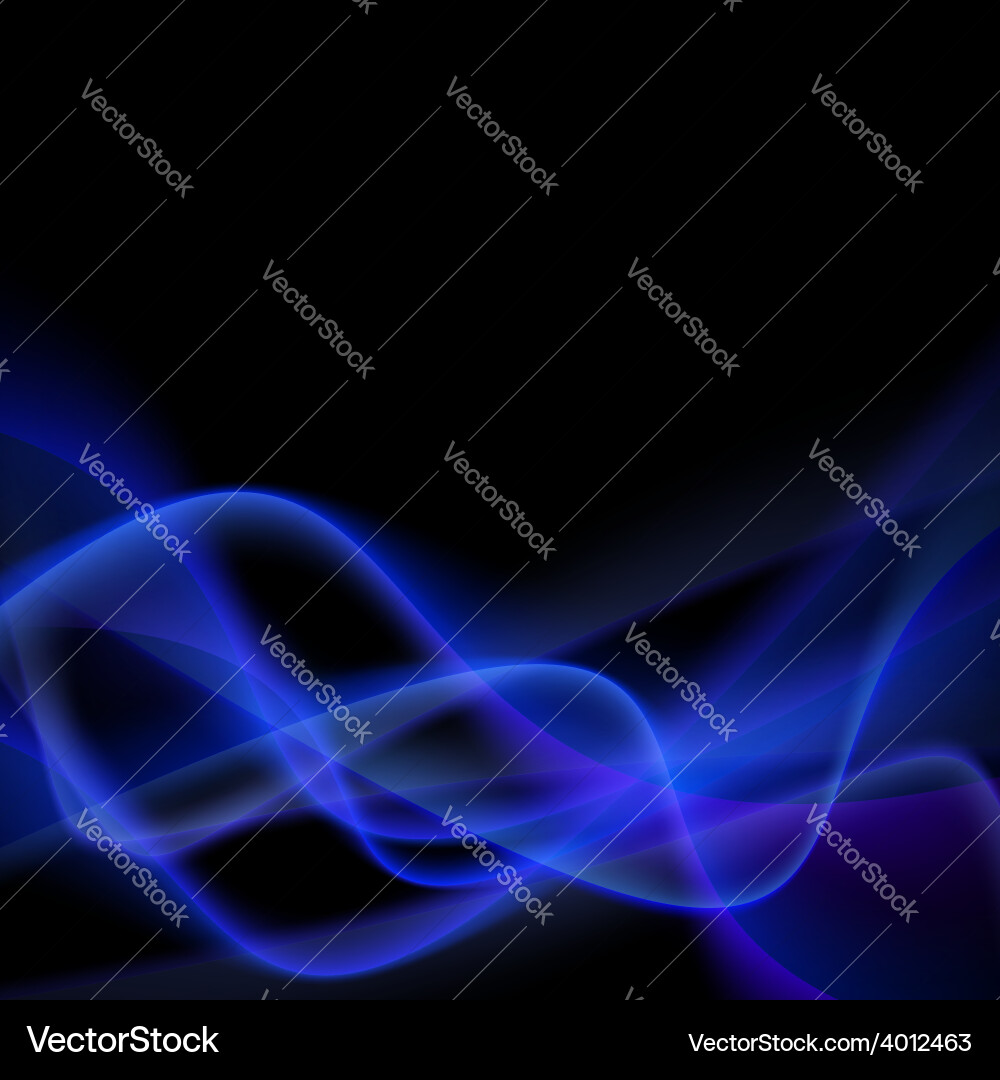 Blue smoke abstract glow light swoosh line Vector Image
