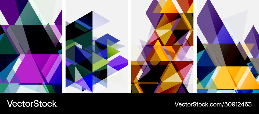 Colorful bright triangles with various colors Vector Image