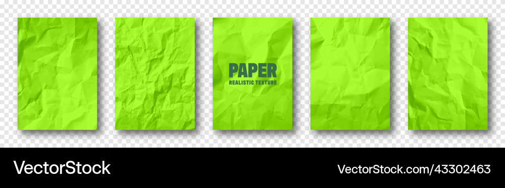 Colorful green crumpled paper texture rough Vector Image