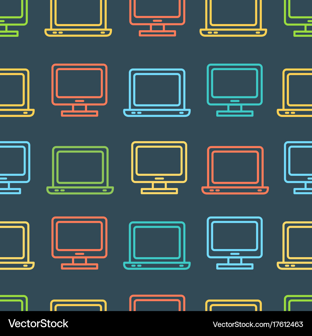 Computer screen symbol seamless pattern background