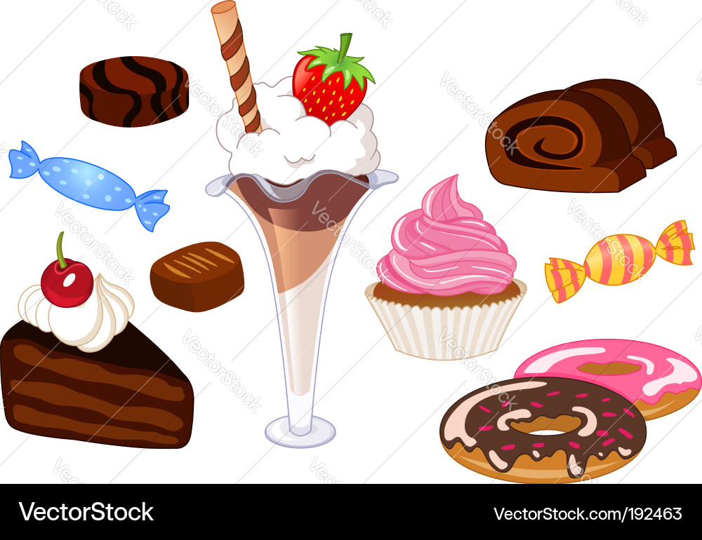 Desserts Royalty Free Vector Image - VectorStock