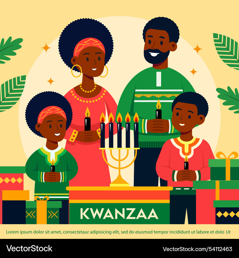 Happy kwanzaa holiday image Royalty Free Vector Image