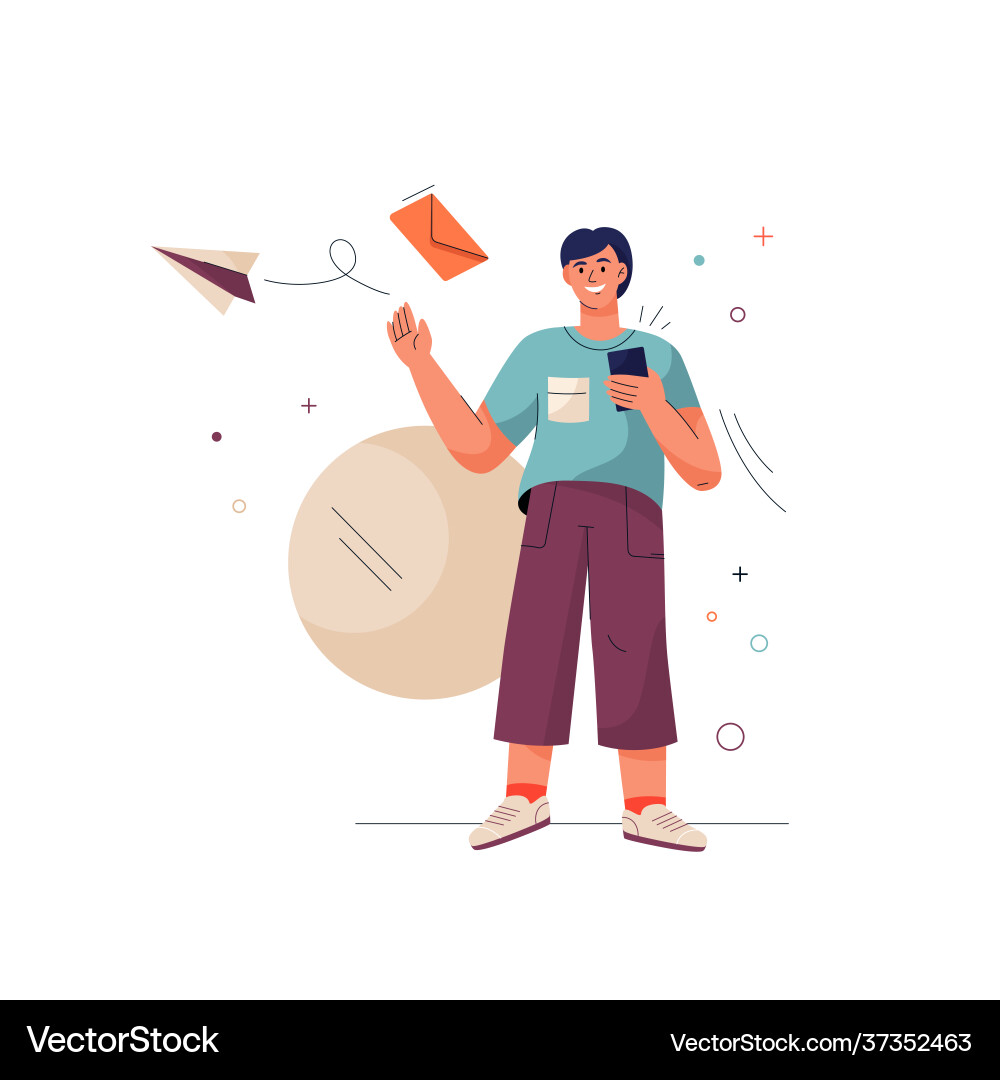 Message sent concept man from his Royalty Free Vector Image