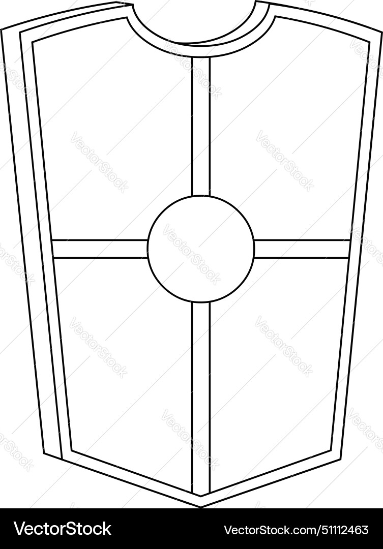 Outlined cartoon medieval shield Royalty Free Vector Image