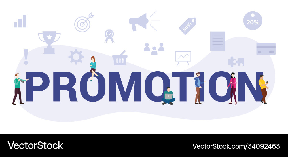 Promotion business concept with modern big text Vector Image