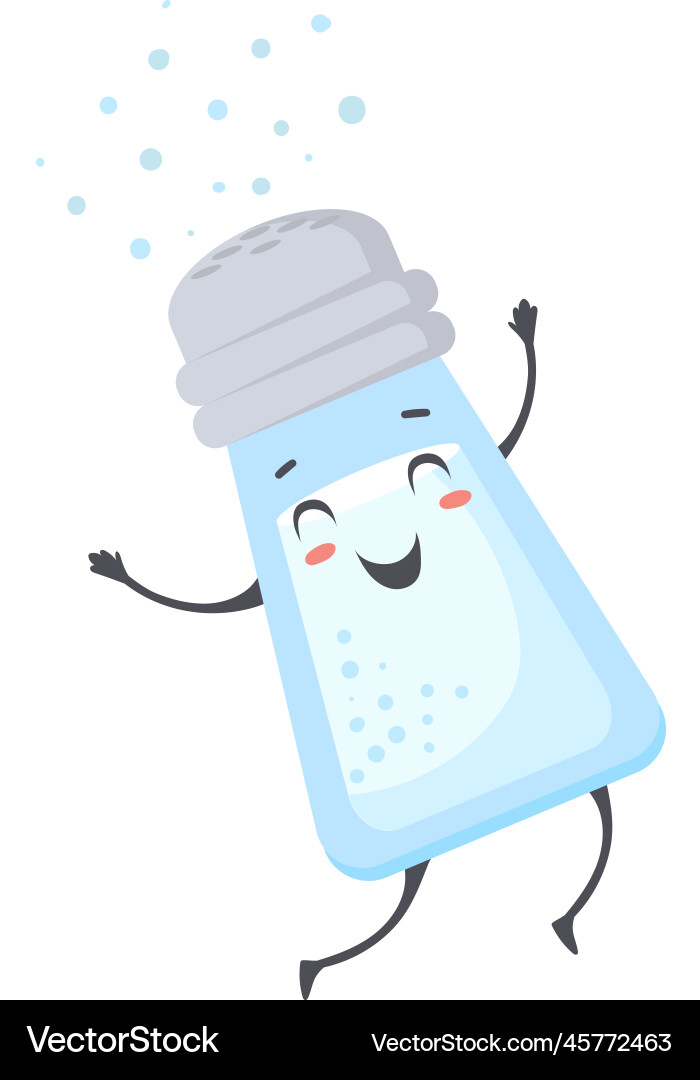 Salt shaker mascot happy smiling glass spice Vector Image