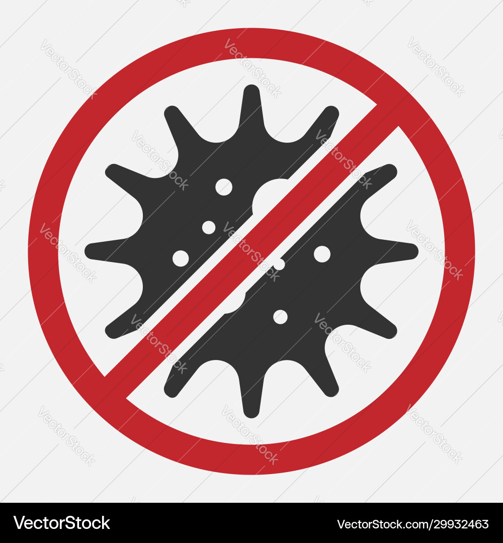 Stop sign virus bacteria germs and microbe Vector Image
