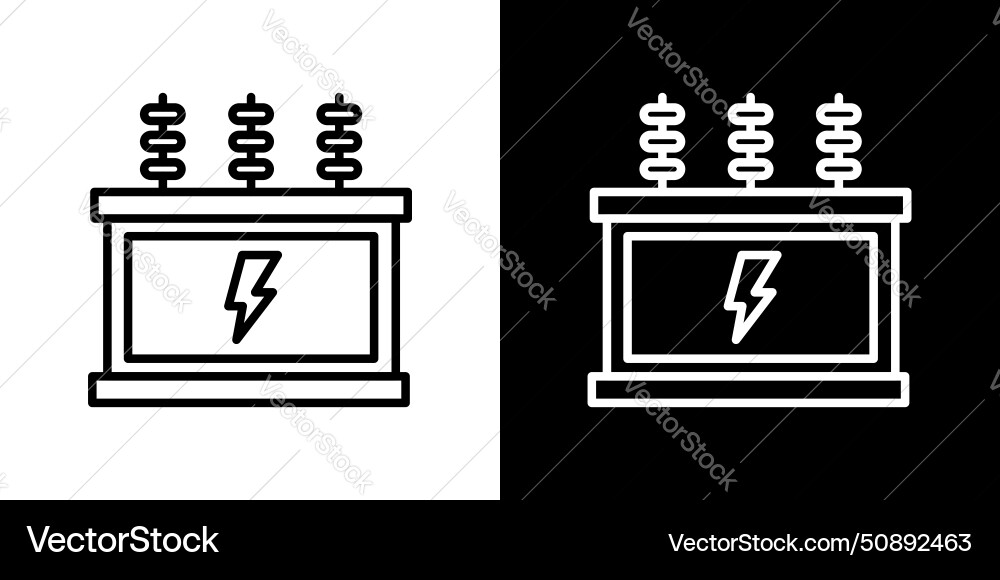 Transformer icon set power substation electric Vector Image