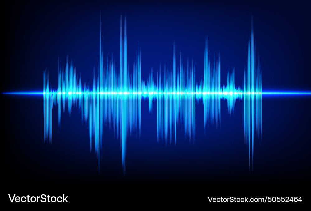 Abstract sound wave blue digital frequency Vector Image