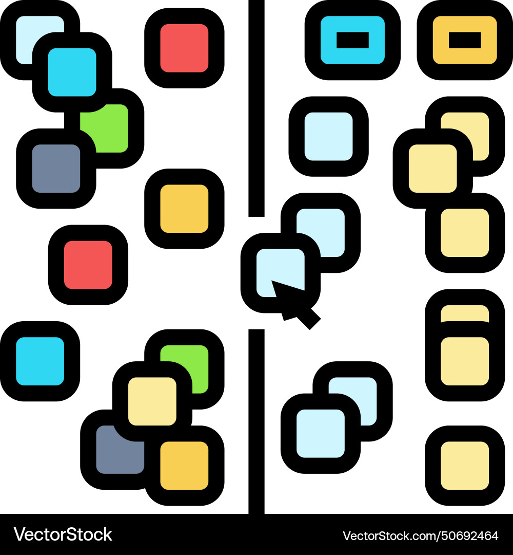 Affinity diagram ux ui design color icon Vector Image