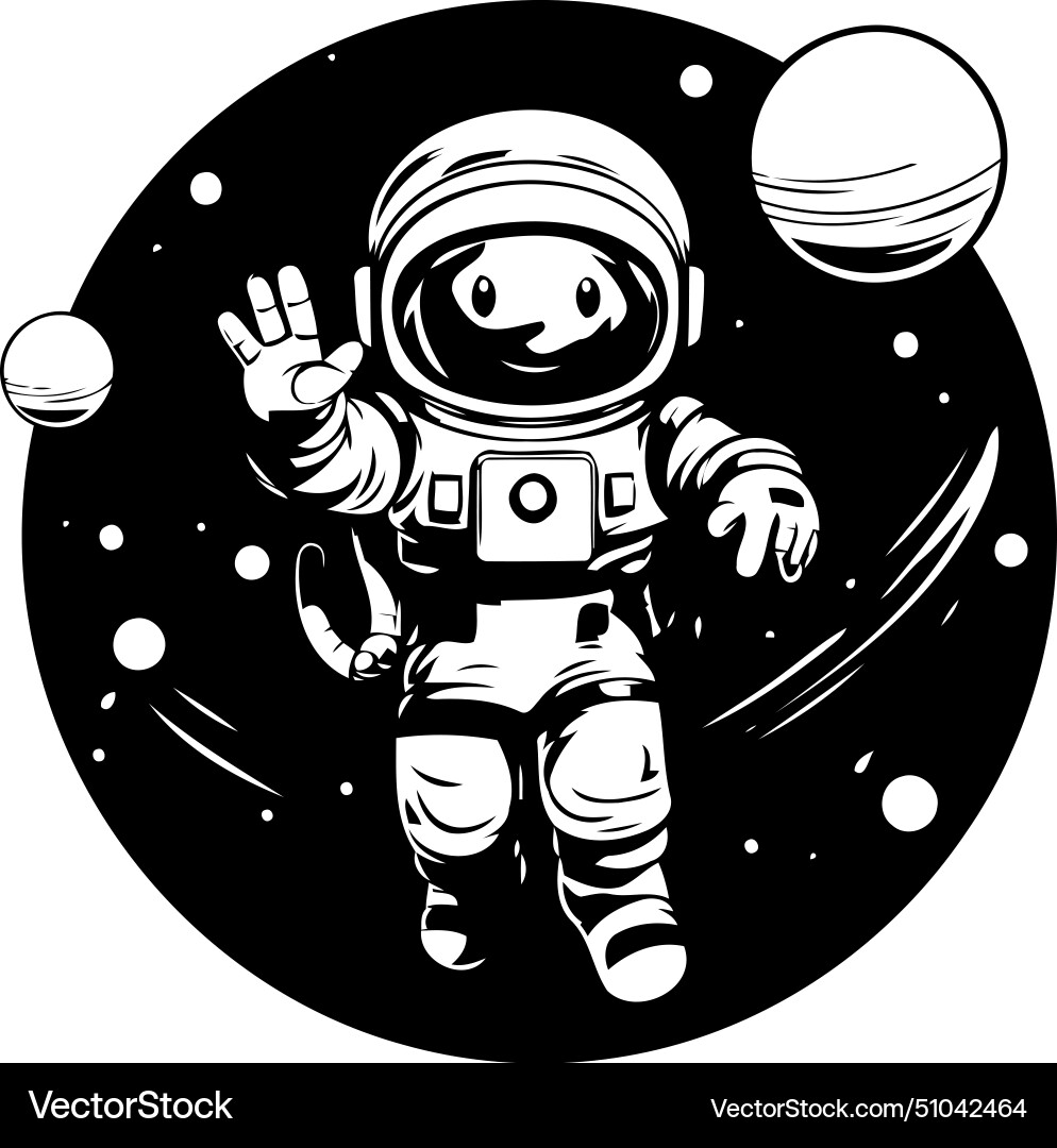 Astronaut in outer space on white background Vector Image