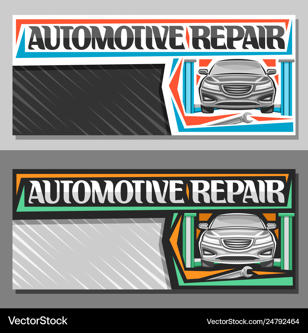 Banners for automotive repair Royalty Free Vector Image