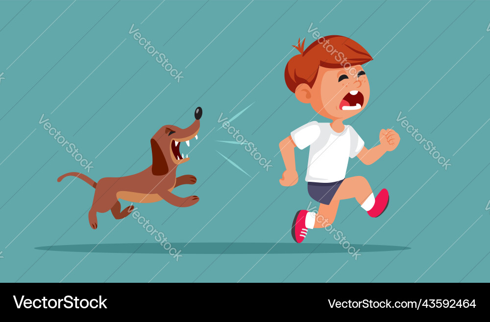 Dog Chasing Scared Child Royalty Free Vector Image