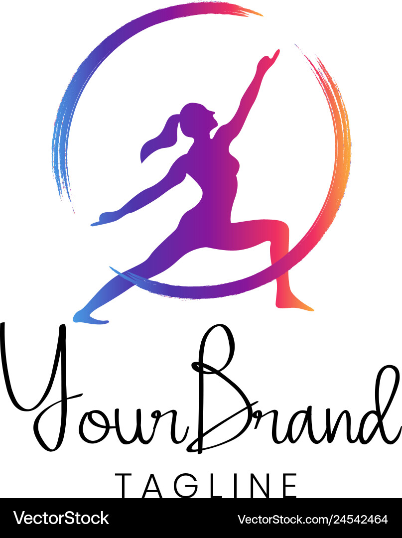 Fitness women logo template Royalty Free Vector Image