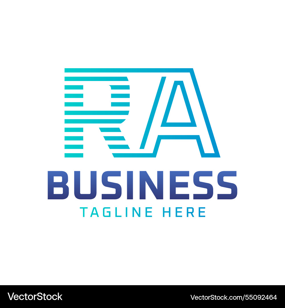 Ra logo design sleek modern letter Royalty Free Vector Image