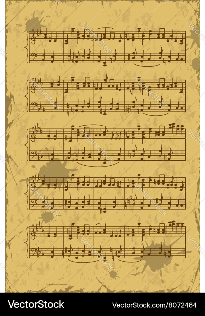 Sheet of music stave notes Royalty Free Vector Image