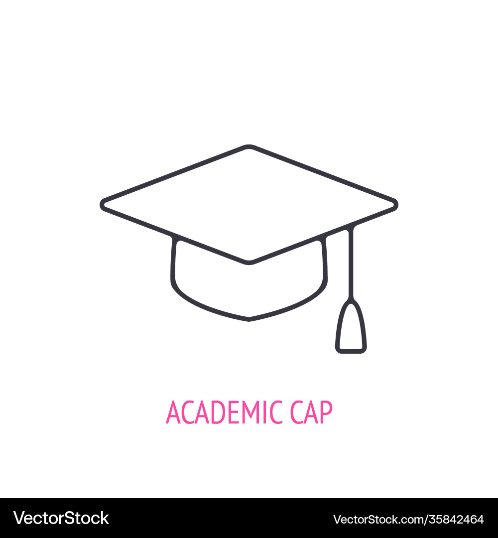 Square academic cap outline icon Royalty Free Vector Image