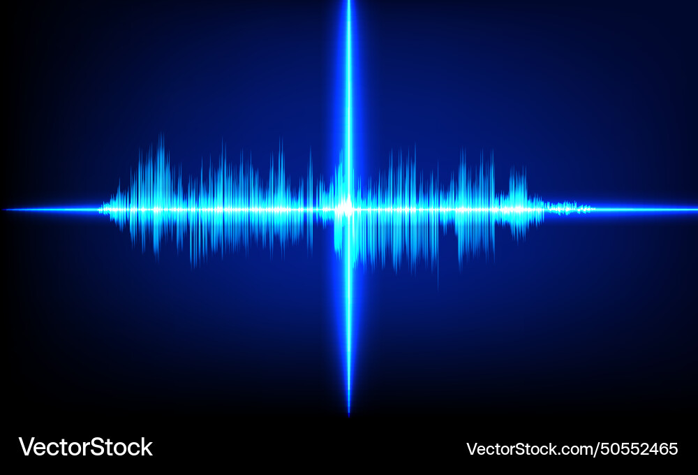 Abstract sound wave blue digital frequency Vector Image