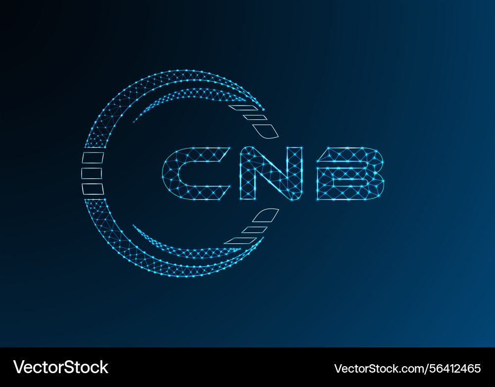 Cnb low poly letter logo design lower Royalty Free Vector