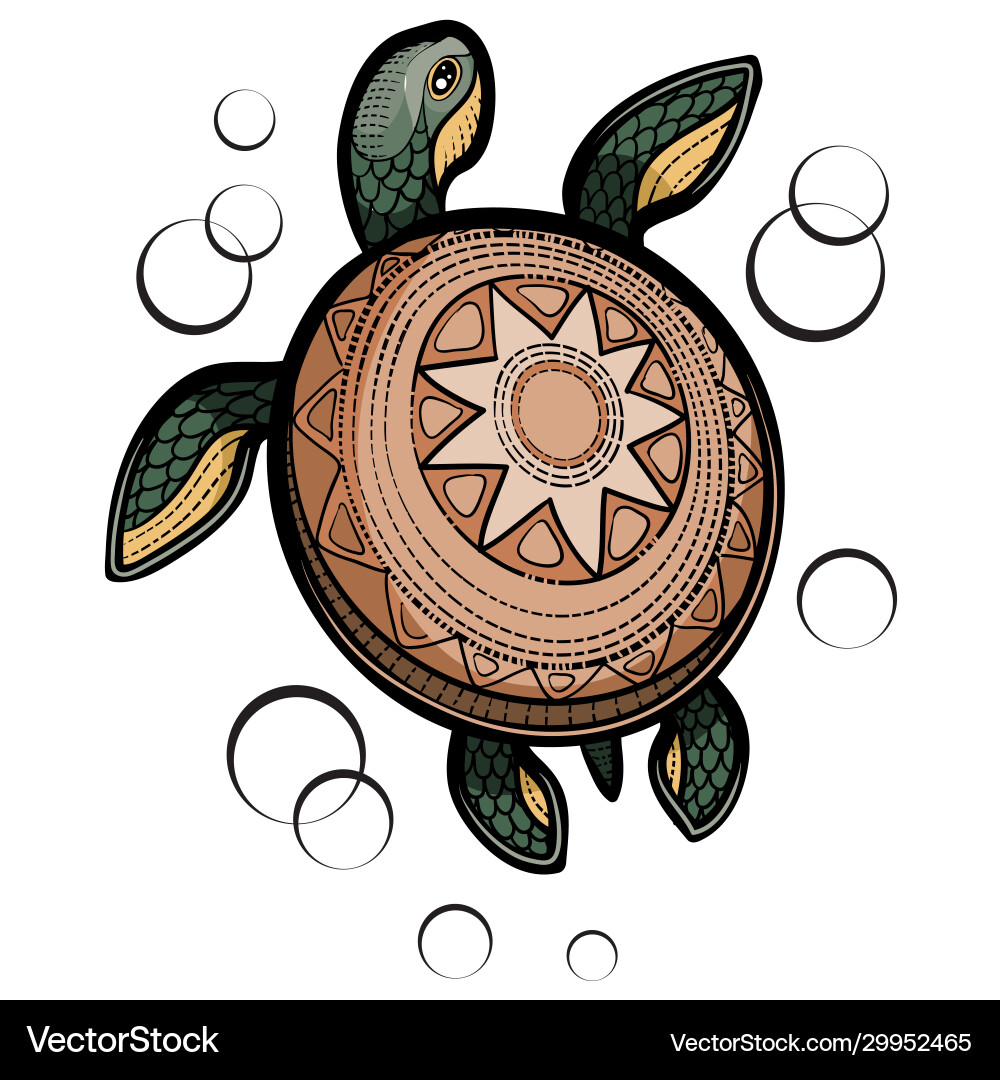 Decorative Sea Turtle Pattern Royalty Free Vector Image