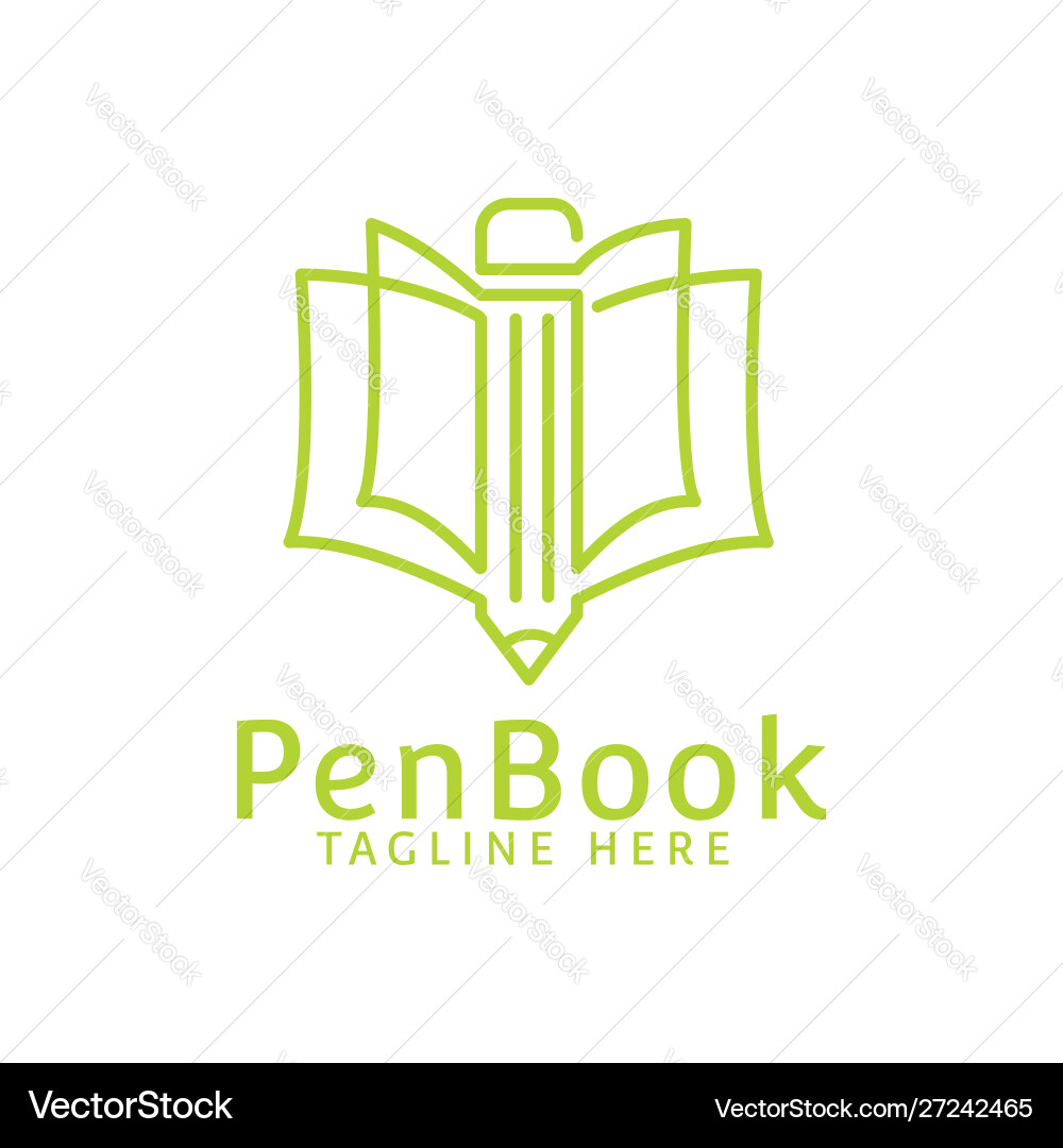 Education school pen book symbol logo design Vector Image