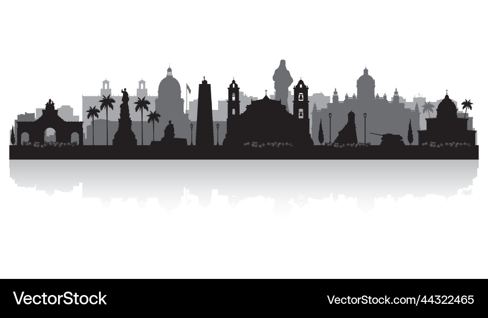 Havana cuba city skyline silhouette Royalty Free Vector
