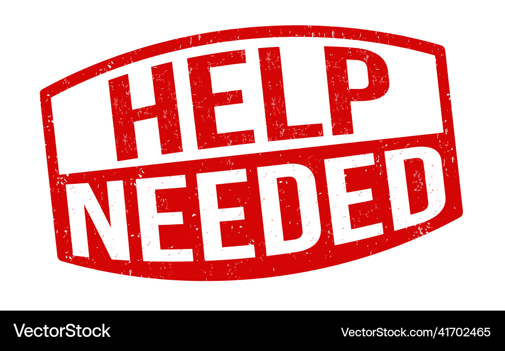 Help needed grunge rubber stamp Royalty Free Vector Image