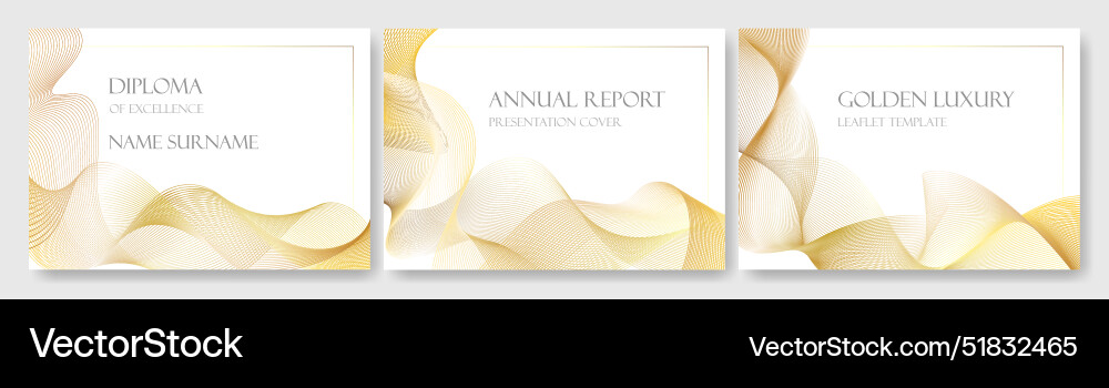 Horizontal gold wavy lines minimal background Vector Image