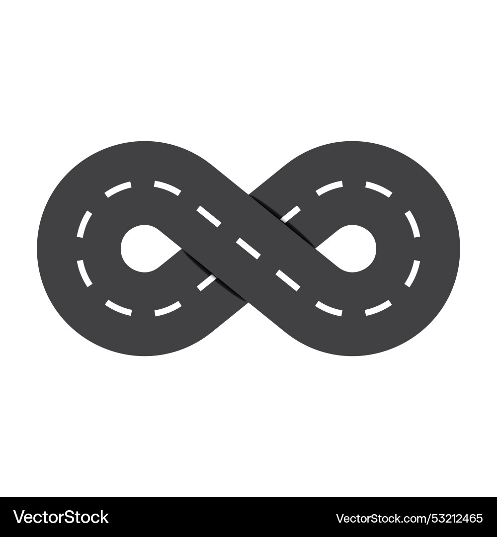 Infinity loop road black highway symbol Royalty Free Vector