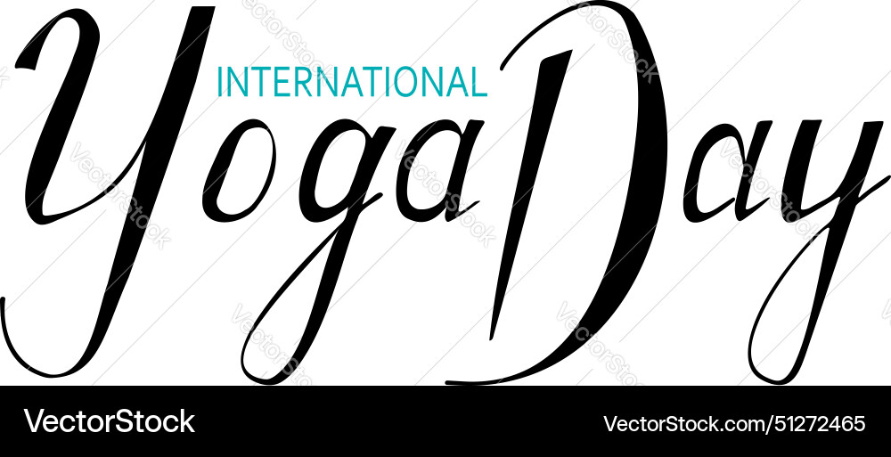 Lettering yoga day hand drawing Royalty Free Vector Image