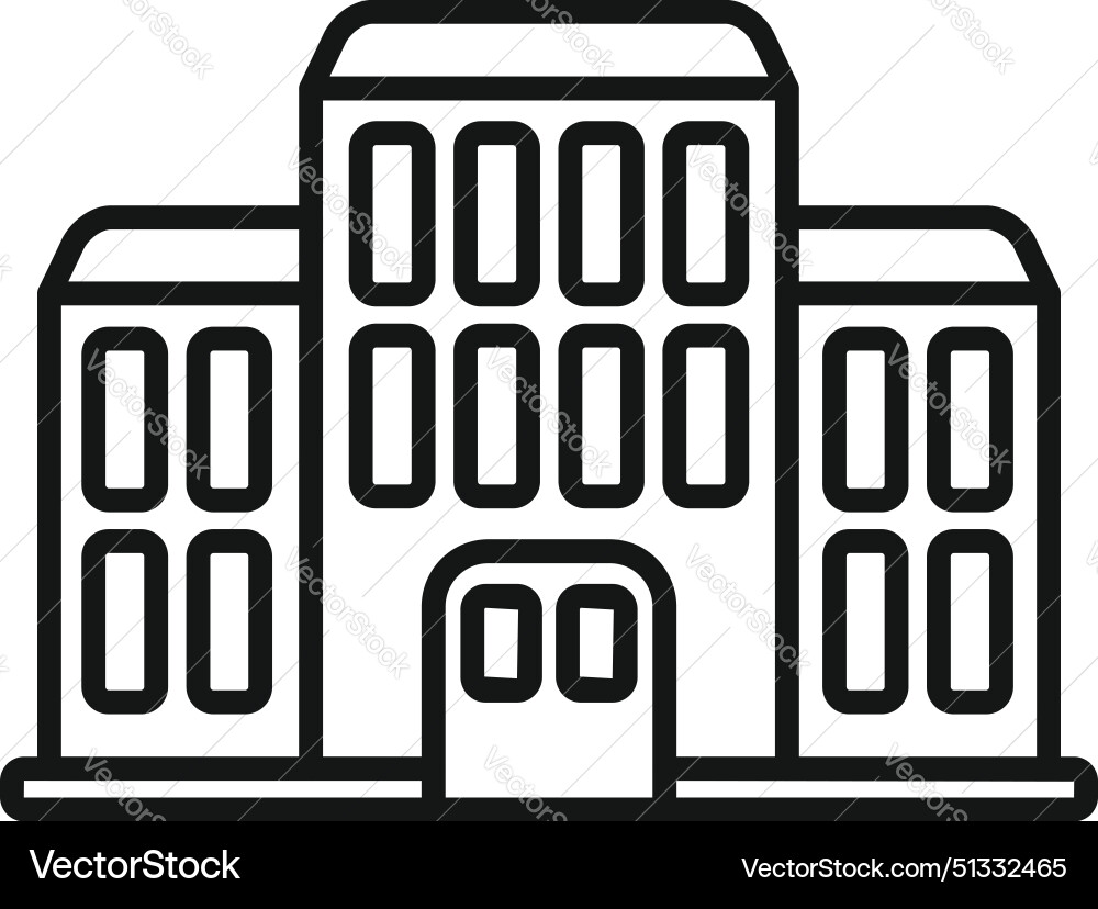 Modern city building line art icon Royalty Free Vector Image