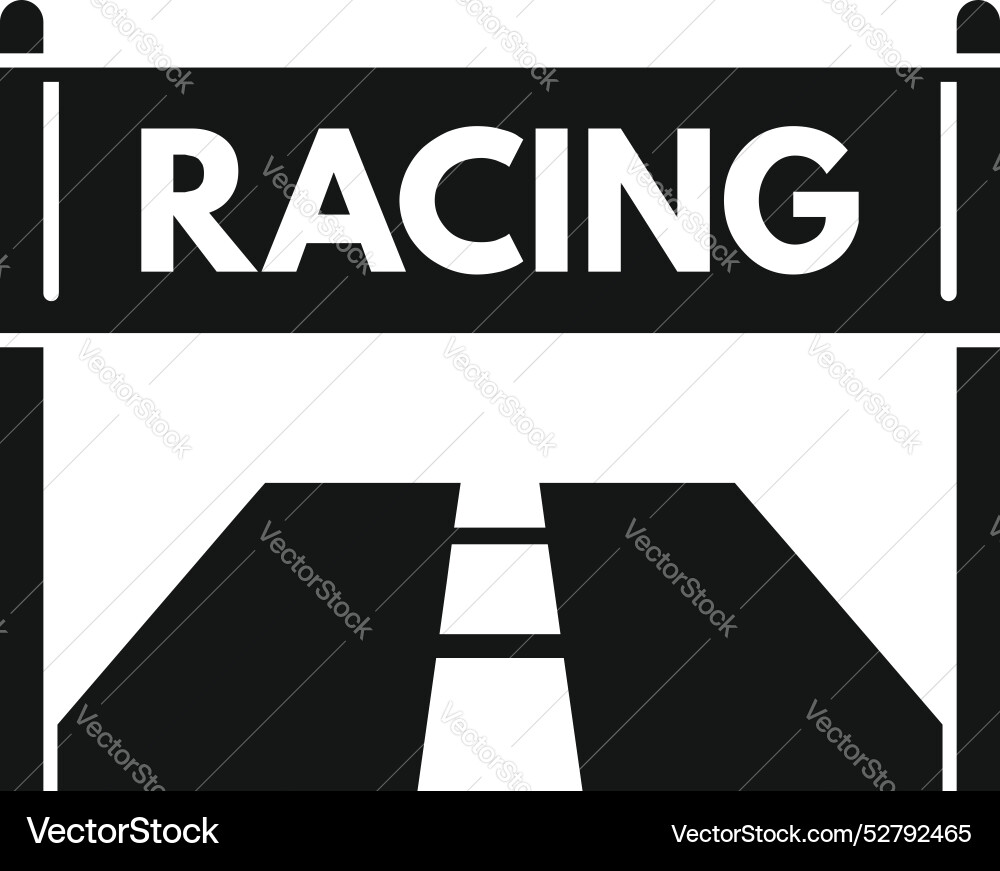 Racing banner over the road marking start Vector Image
