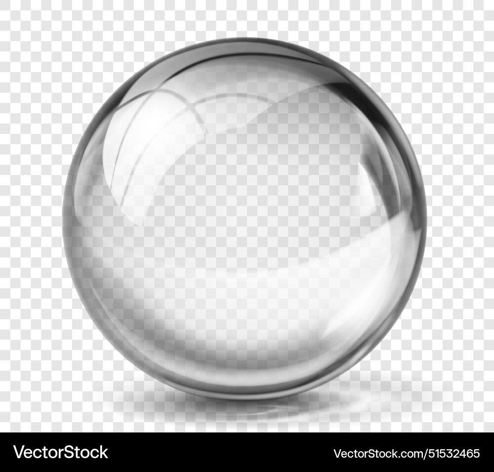 Translucent sphere with glare and shadow Vector Image