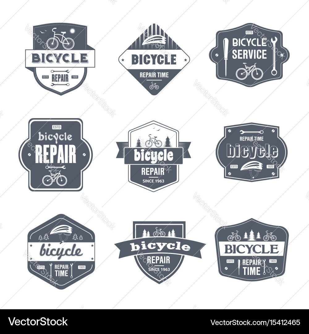 Vintage Bicycle Repair Logos Royalty Free Vector Image