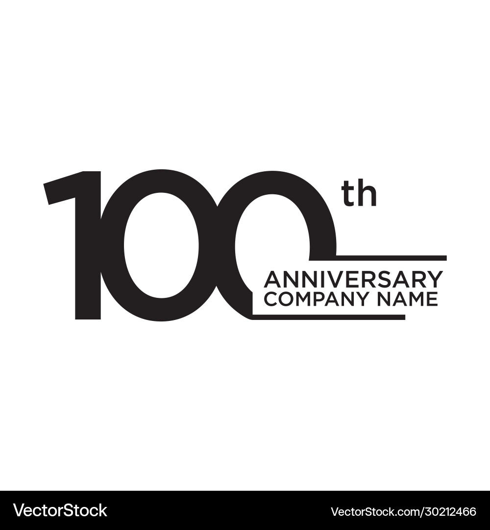 100th year anniversary icon logo design template Vector Image