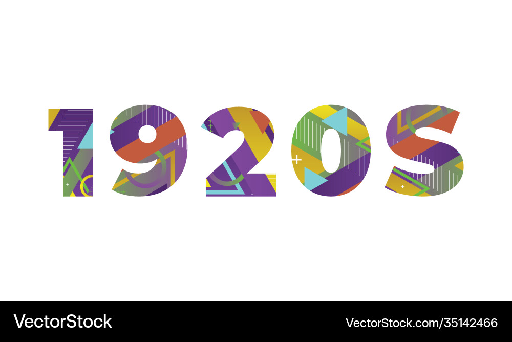1920s Retro Word Art - Decade Theme Royalty Free Vector