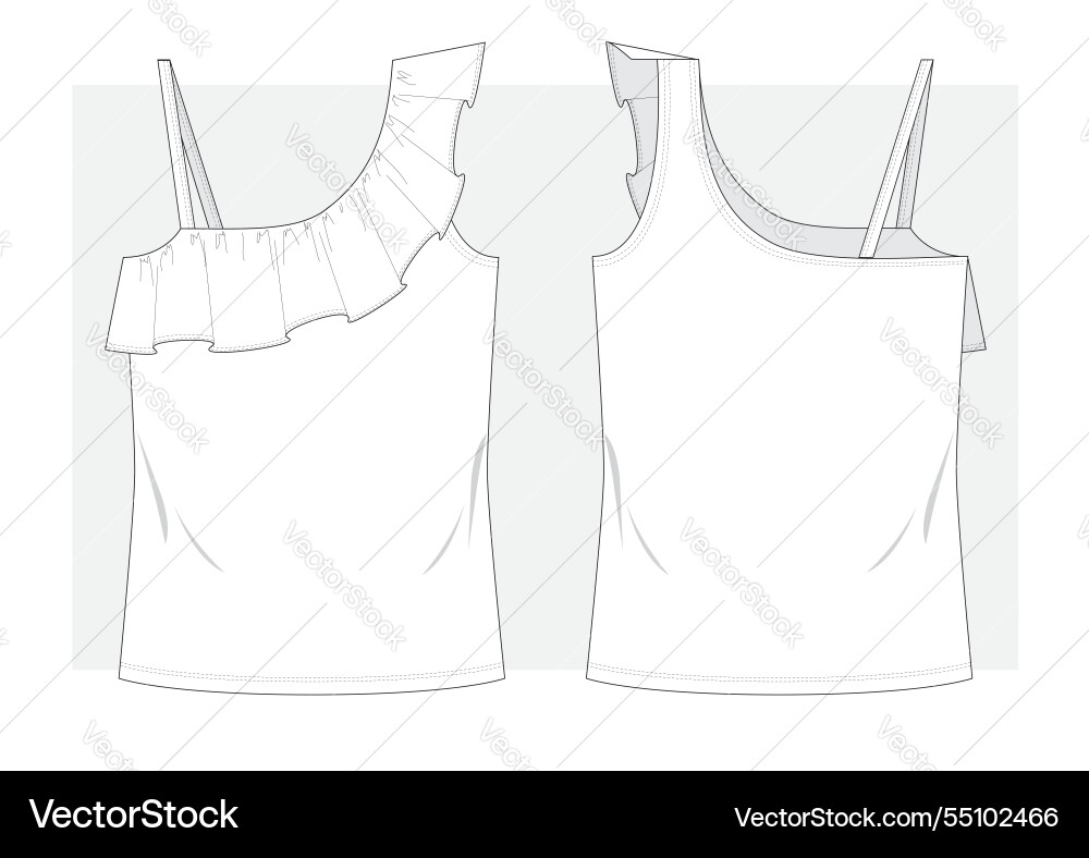 Asymmetrical top with a frill on front Royalty Free Vector